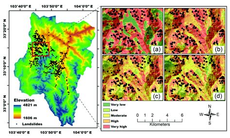 Local Magnification Of Figure 10 A D Landslide Susceptibility Maps Download Scientific