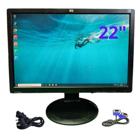 Tela Monitor Grande De 22 Polegadas Hp Entrada Vga E Dvi Com Arranhados E Marcas De Uso Shopee