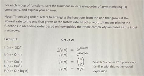Solved For Each Group Of Functions Sort The Functions In