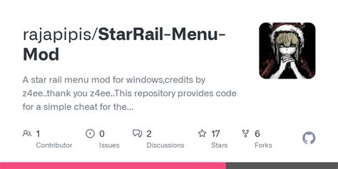 Github Rajapipisstarrail Menu Mod A Star Rail Menu Mod For Windows