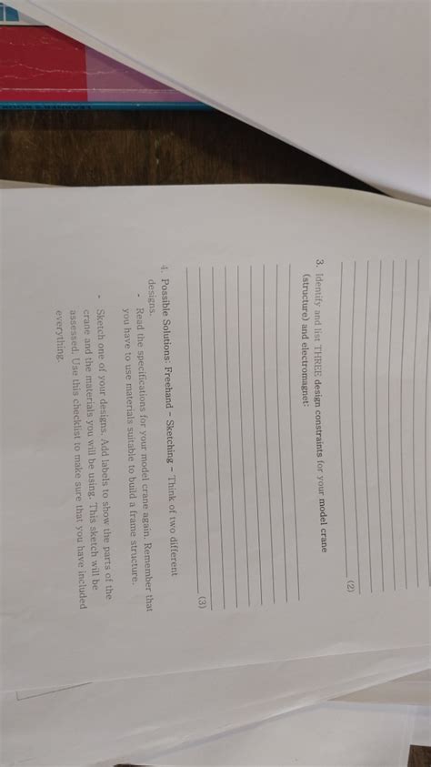 Identify And List Three Design Constraints For Your Model Crane Structur