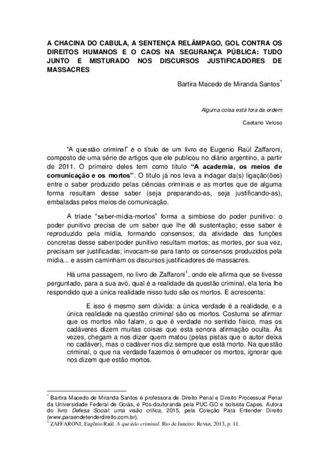 Pdf A Chacina Do Cabula