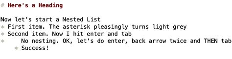 Nested List Syntax Highlighting For Markdown Multimarkdown Draftsdown Syntaxes And Themes