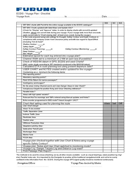 36 Ecdis Route Planning Checklist Example 2 0 Navigation Navigator