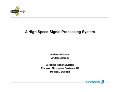 Ppt A High Speed Signal Processing System Powerpoint Presentation