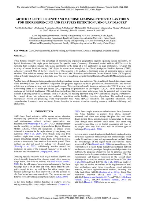 Pdf Artificial Intelligence And Machine Learning Potential As Tools For Georeferencing And