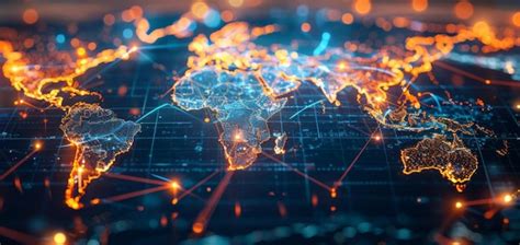 Abstract World Map Concept Of Global Network And Connectivity Premium Ai Generated Image