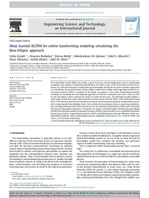 Pdf Deep Learned Blstm For Online Handwriting Modeling Simulating The