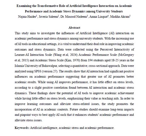Pdf Examining The Transformative Role Of Artificial Intelligence Interaction On Academic