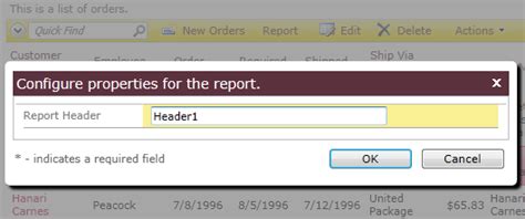 Code On Time Reports Passing Values To Custom Report Action