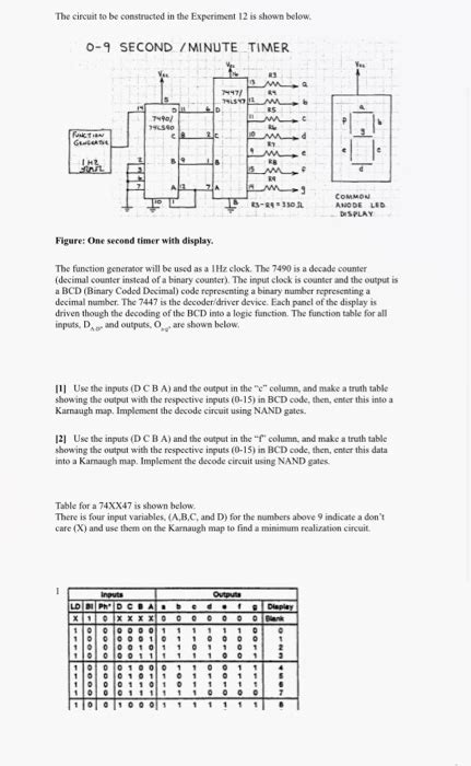 solved the circuit to be constructed in the experiment 12 is