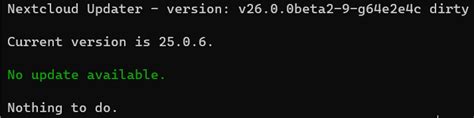 Commandline Updater Does Not Show Any Available Updates ℹ️ Support Nextcloud Community