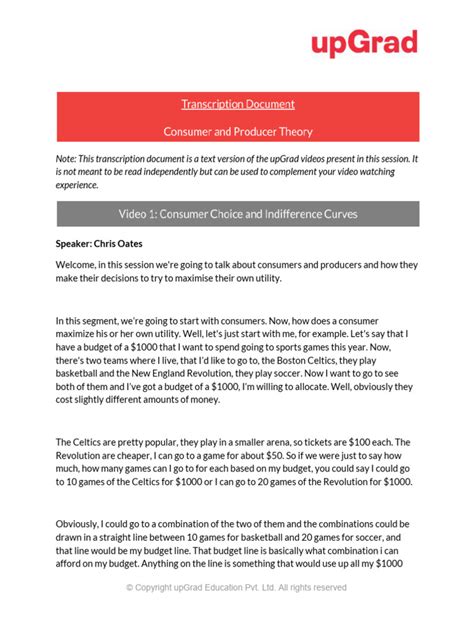 Session Transcript Consumer And Producer Theory Pdf Utility