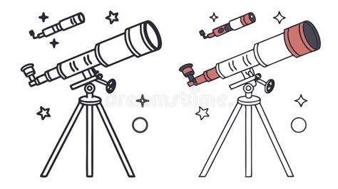 Telescope Set Illustration Astronomy And Science Equipment Vector Design Generative Ai Stock