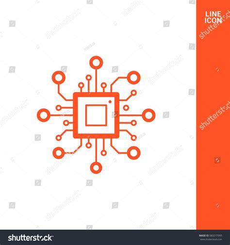 Chip Isolated Minimal Icon Processor Line Stock Vector Royalty Free