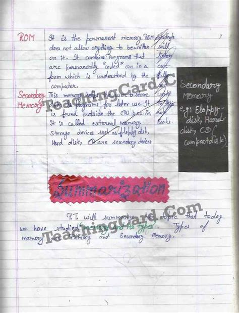 Memory And Its Types Lesson Plan