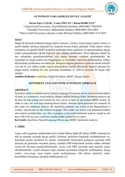 Pdf Autotrain Yaklaşımı Ile Duygu Analizi