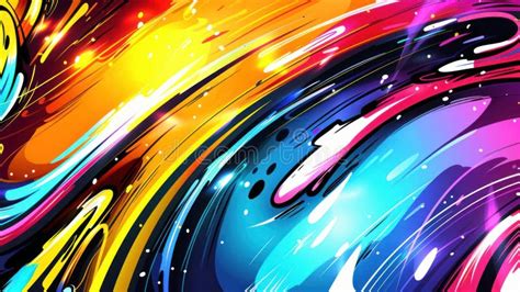 A Vibrant Abstract Swirl Of Colors Creating A Dynamic And Energetic Visual Effect Stock