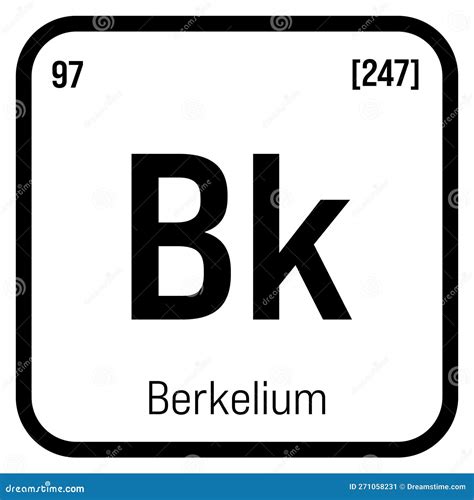 Berkelium Bk Periodic Table Element Stock Illustration Illustration