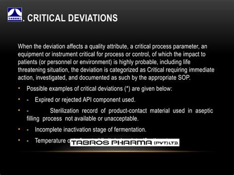 Deviation Handling And Management Tabrospptx