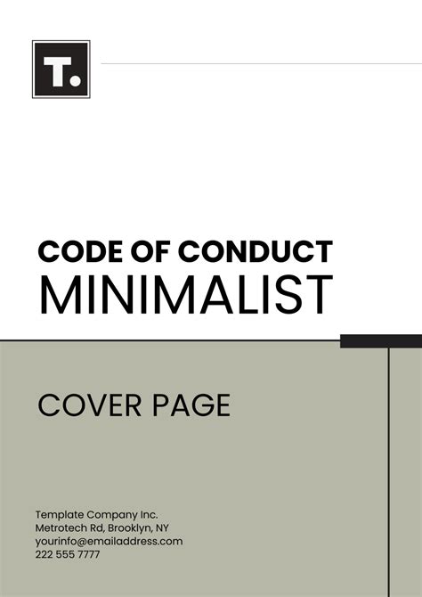 Free Code Of Conduct Minimalist Cover Page Template To Edit Online
