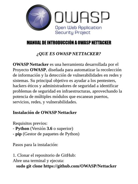 Manual Owasp Nettacker Pdf Protocolo De Transferencia De Archivos