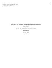 Lab Report Doc Properties Of Soil Agriculture And Water Availability Impacts