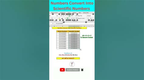 Numbers Convert Into Scientific Numbers Excelgyan01 Shorts Virals