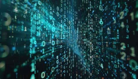 digital binary code flowing in a futuristic environment with vivid