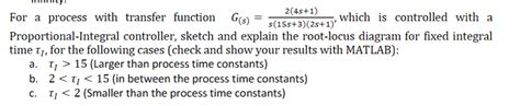 Solved For A Process With Transfer Function