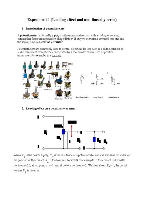 Non Linearity Error M05 2016 Experiment 1 Loading Affect And Non Linearity Error 1