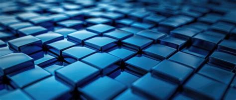 Abstract Blue Cube Pattern Technology Background Premium Ai Generated Image
