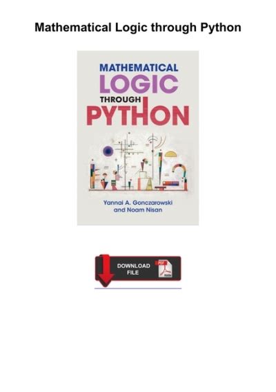 Pdfread Mathematical Logic Through Python