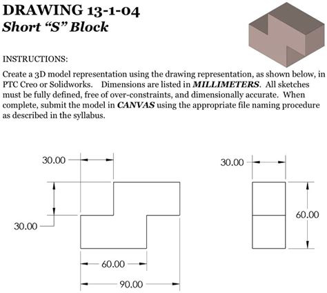 drawing 13 1 04 short s̈b̈lock instructions create a 3d model