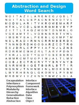Abstraction And Design Word Search Computer Science TPT