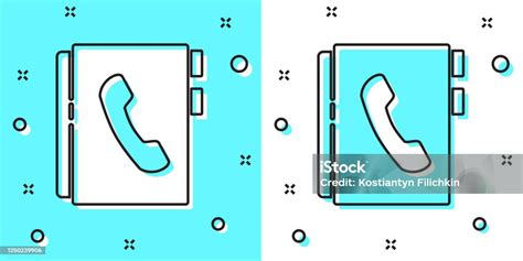 녹색과 흰색 배경에 격리 된 검은 줄 주소 책 아이콘 노트북 주소 연락처 디렉토리 전화 전화 번호부 아이콘 임의동적 모양 벡터 일러스트레이션 가능성에 대한 스톡 벡터 아트