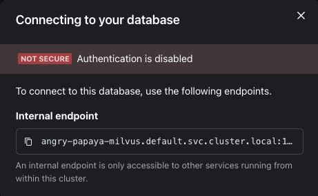 Guide To Milvus Blueprint Zeet Docs