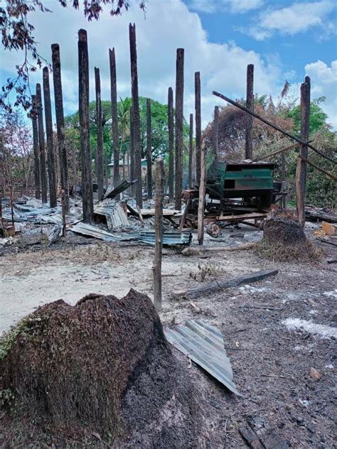 မင်းလှမှာ ပစ်ခတ်မှုဖြစ်ပြီးနောက် စစ်အုပ်စုက ဒေသခံနေအိမ် ၃၀ ကျော်ကို မီးရှို့ခဲ့