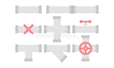 Vector Pipeline System On White Background Stock Vector Illustration