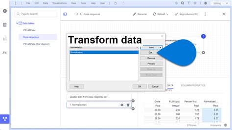 Spotfire Edit A Transformation From The Data Canvas Revvity Signals