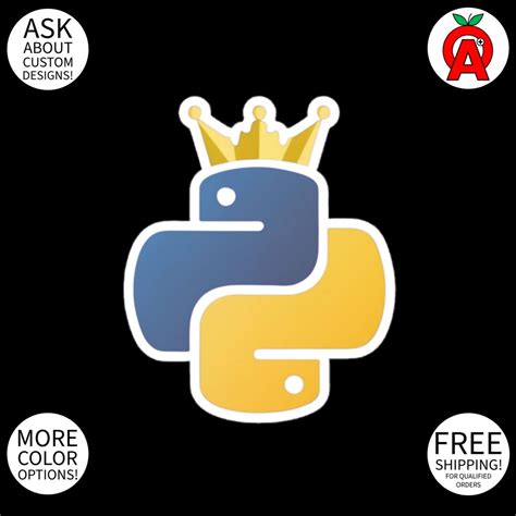 Python Programming Crown Vinyl Sticker Bubble Free Kings Crown