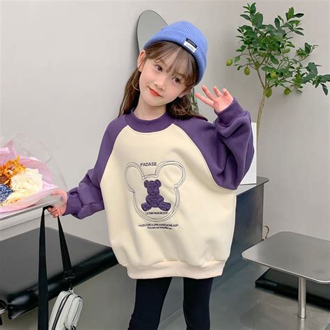 【ml】現貨 110 170cm 女童大學t 春秋新款 韓版 洋氣冬裝 中大兒童一件式絨 加厚中高領上衣 蝦皮購物