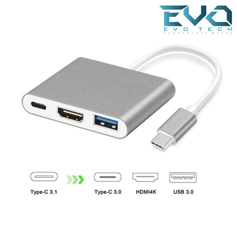 HUB TYPE C TO HDTV IN ADAPTER USB TYPE C HDMI Evo Tech ايفو تك