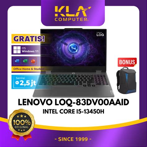 Jual Lenovo LOQ Gaming I5 13450HX 12GB RAM 512GB SSD RTX4050 6GB 144Hz IPS Win11 OHS2021