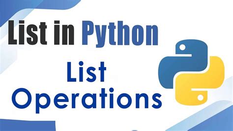 List Operations In Python Programming Tutorial Ii Python I Learn Python
