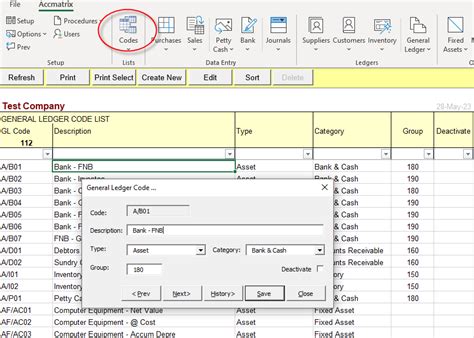 General Ledger Accmatrix