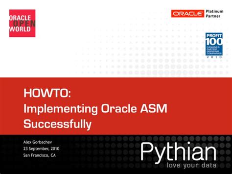 Presentation Implementing Oracle Asm Successfully Pdf