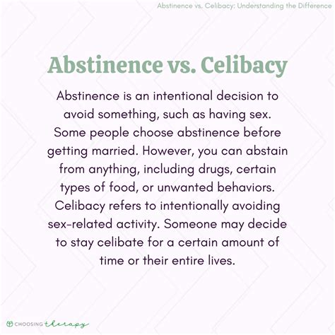 What Is The Difference Between Abstinence And Celibacy