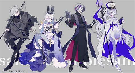Lize Helesta Higuchi Kaede Kuzuha And Fuwa Minato Nijisanji Drawn