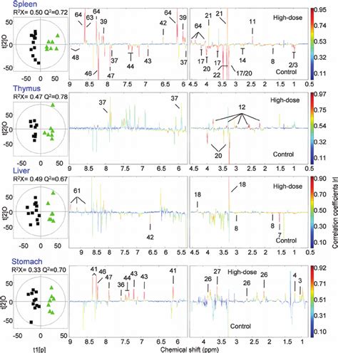 Opls Da Scores Left And Coefficient Plots Right Obtained By Download Scientific Diagram